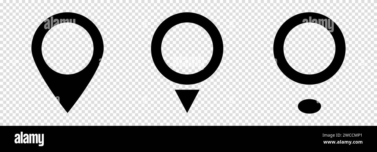 Set of Location pin icons. GPS marker. Vector illustration. Transparent ...