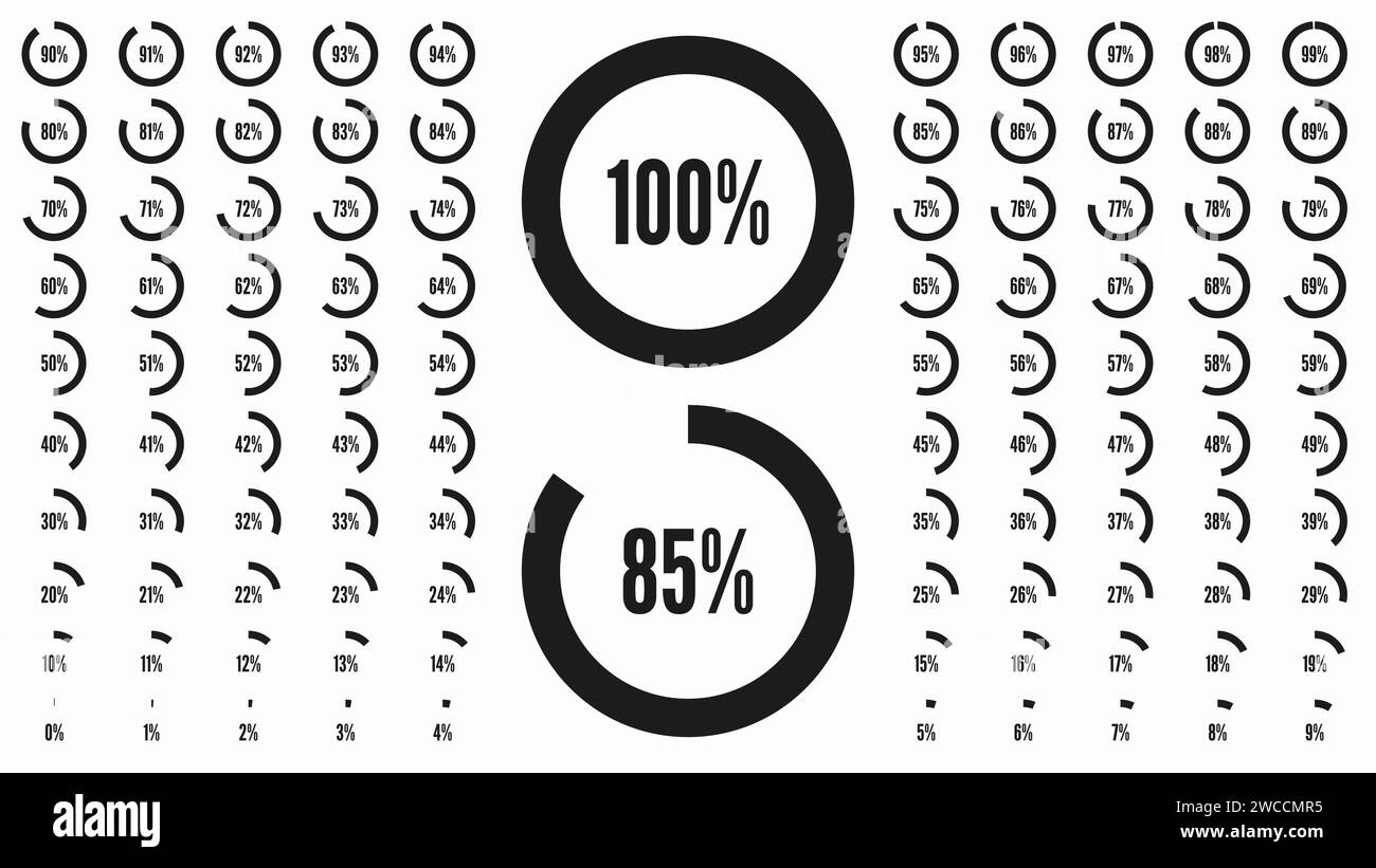 Big percent collection for user interface UI or business infographic ...