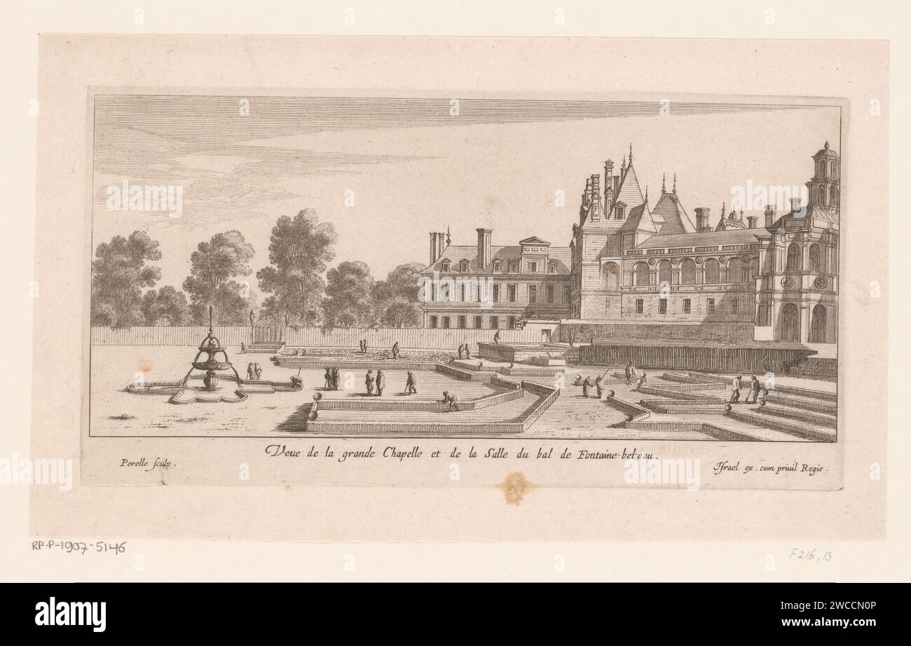 View of the chapel and the ballroom of Fontainebleau, Gabriel Perelle ...