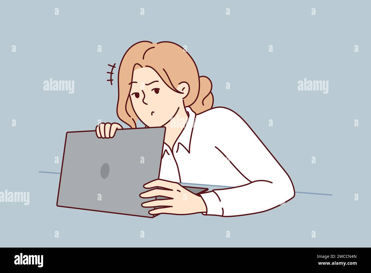 Hiding computer screen Stock Vector Images - Alamy
