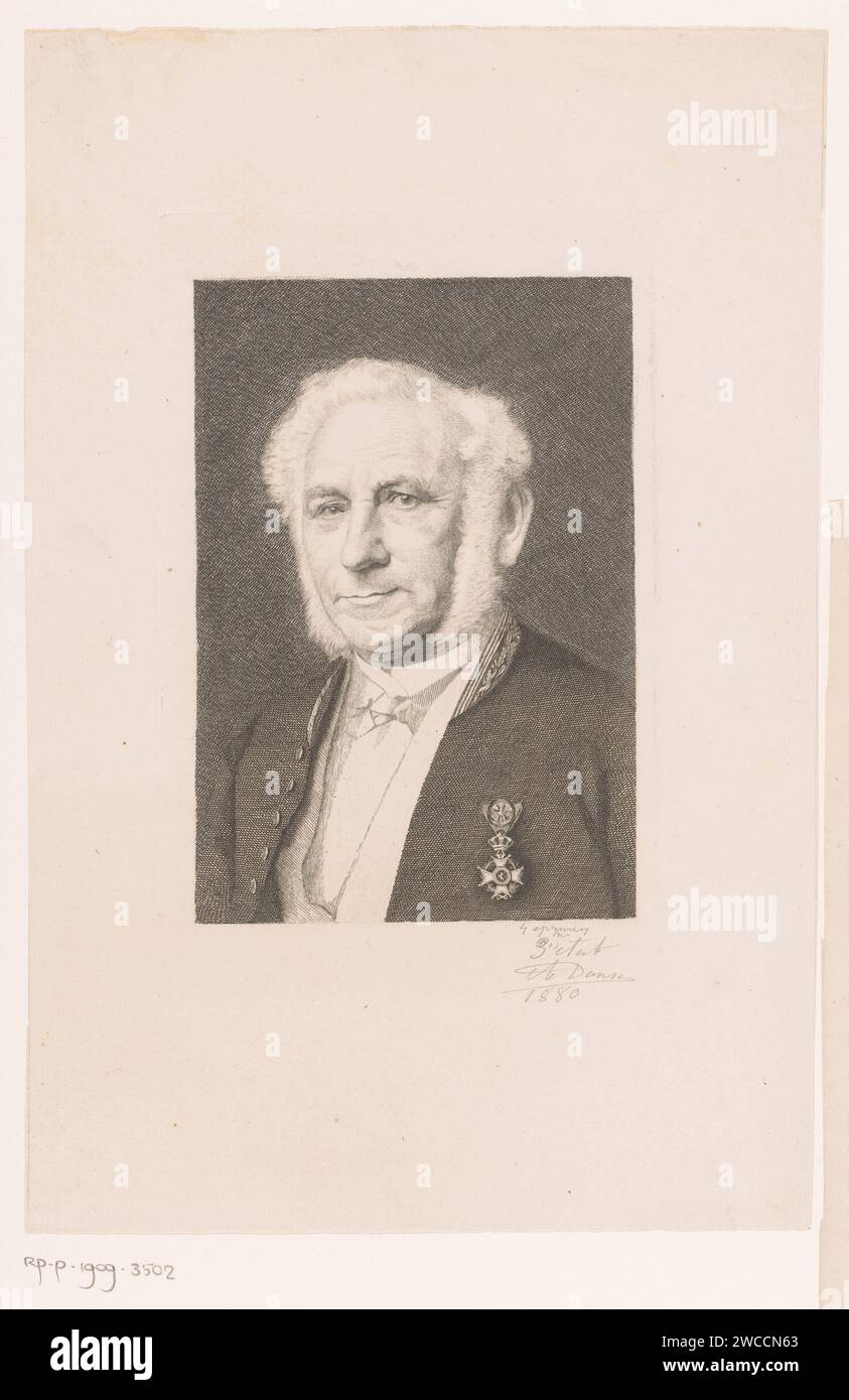 Portrait of François Dolez, mayor of Mons, Auguste Danse, 1880 print ...