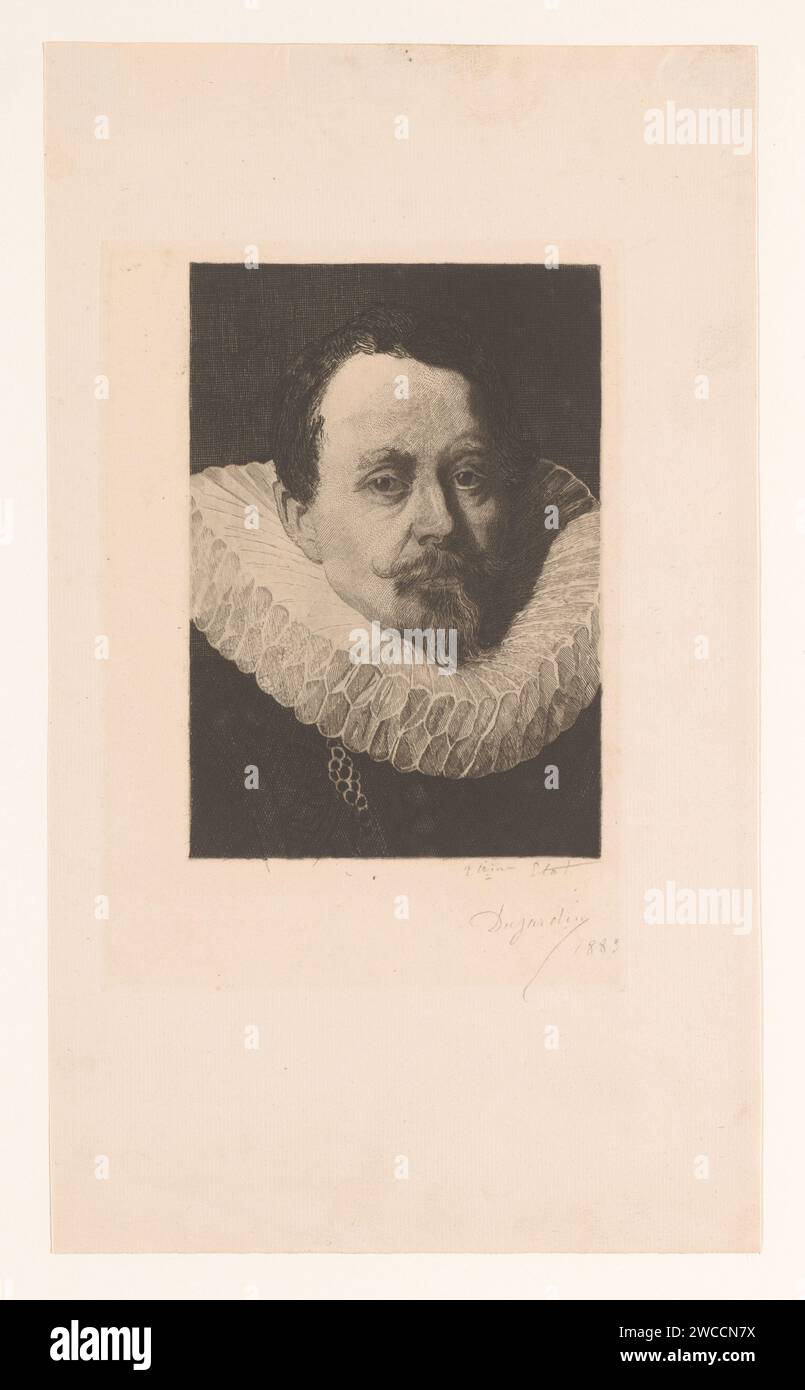 Portret van Jean Charles de Cordes, Joseph Dujardin, After Peter Paul Rubens, 1883 print paper ...
