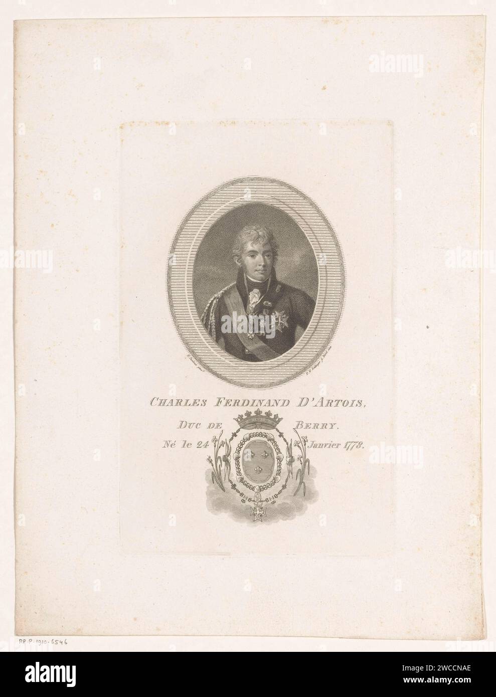 Portrait of Karel Ferdinand van Berry, Friedrich Wilhelm Bollinger ...
