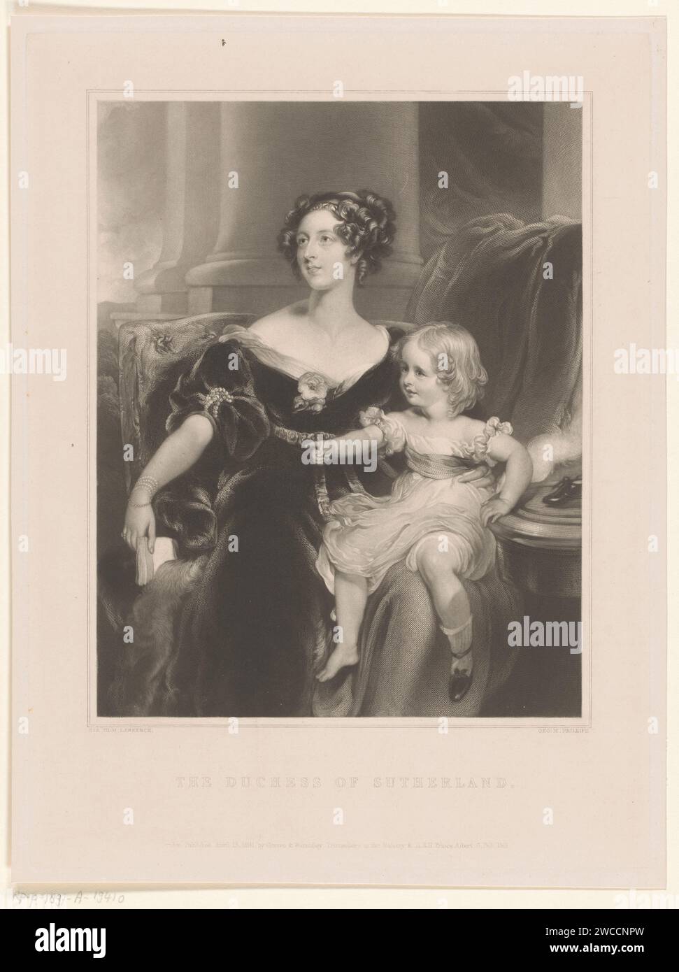 Portrait of Harriet Leveson goer with Elizabeth Georgiana on her lap ...