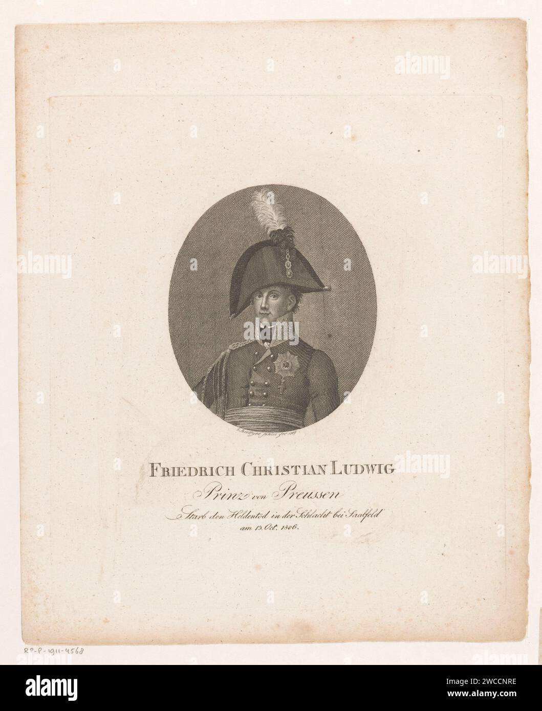 PortraT van Louis Ferdinand von Prussia, Johann Gottlieb Boettger, 1809 ...