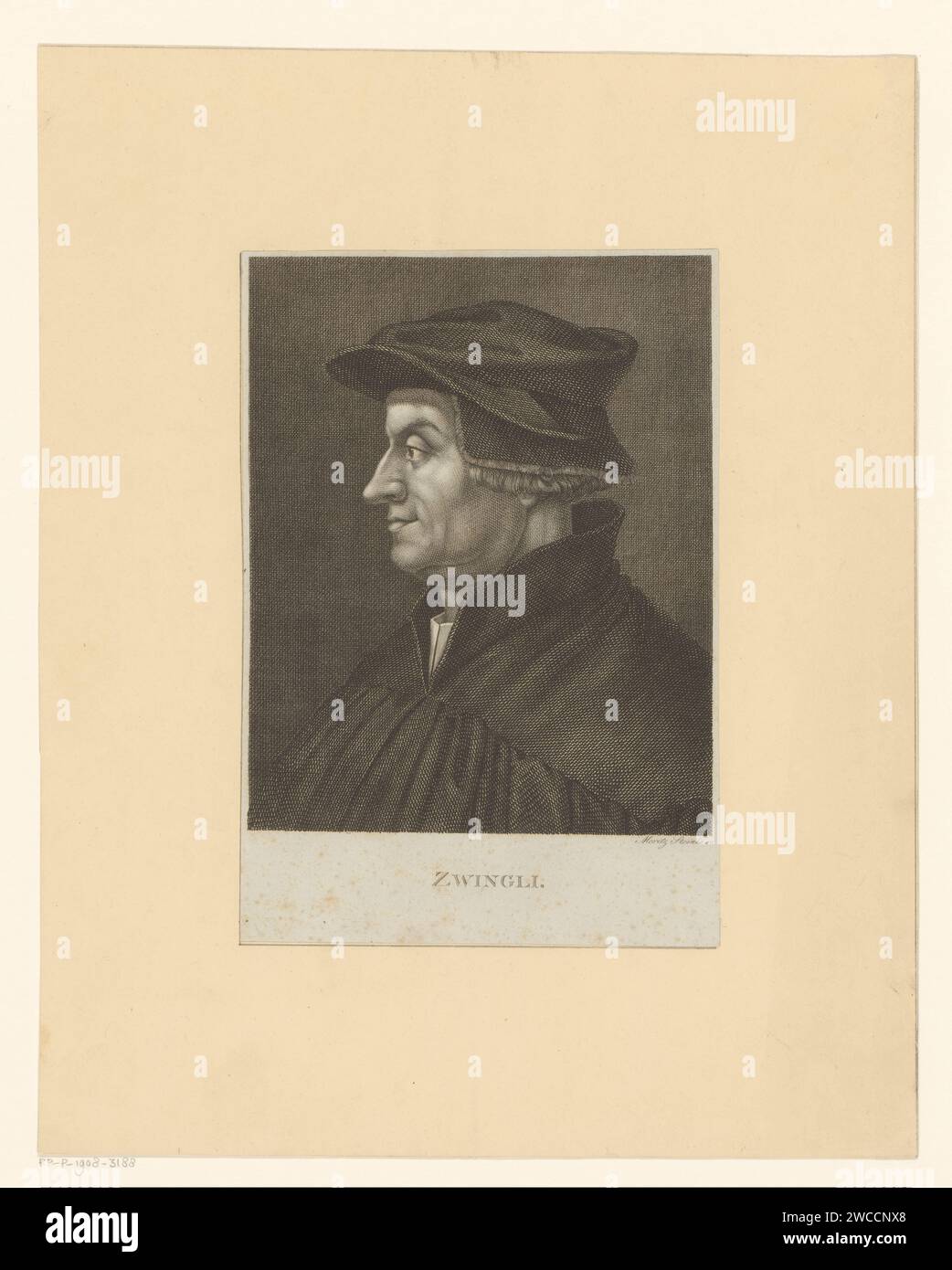 Portrait van Ulrich Zwingli, Moritz Steinla, 1801 - 1858 print Germany ...