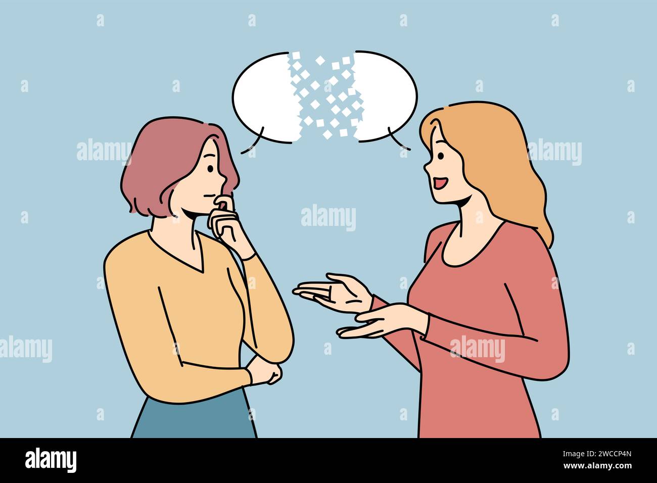 Conversation between two women Stock Vector Images - Alamy