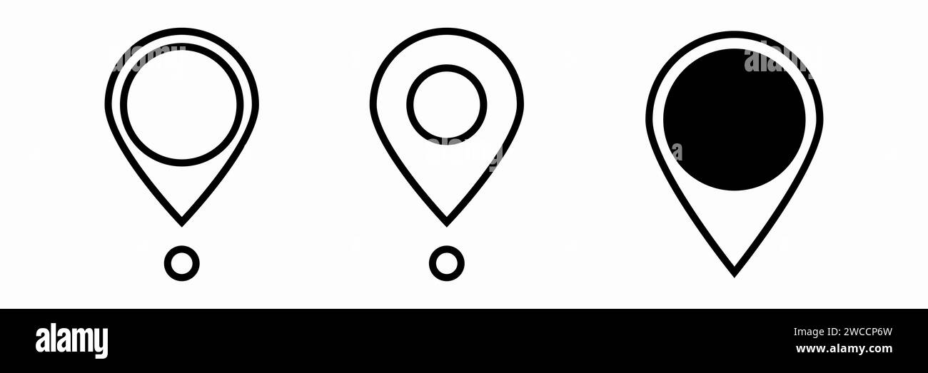 Set of Location pin icons. GPS marker. Vector illustration. Transparent ...