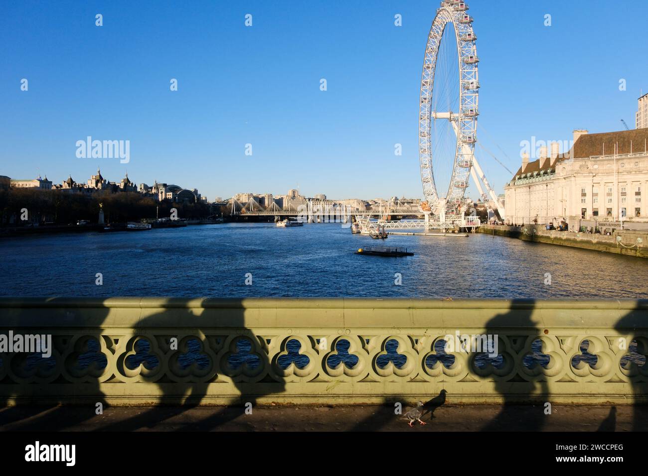 Westminster, London, UK. 15th Jan 2024. UK Weather: a very cold day in ...