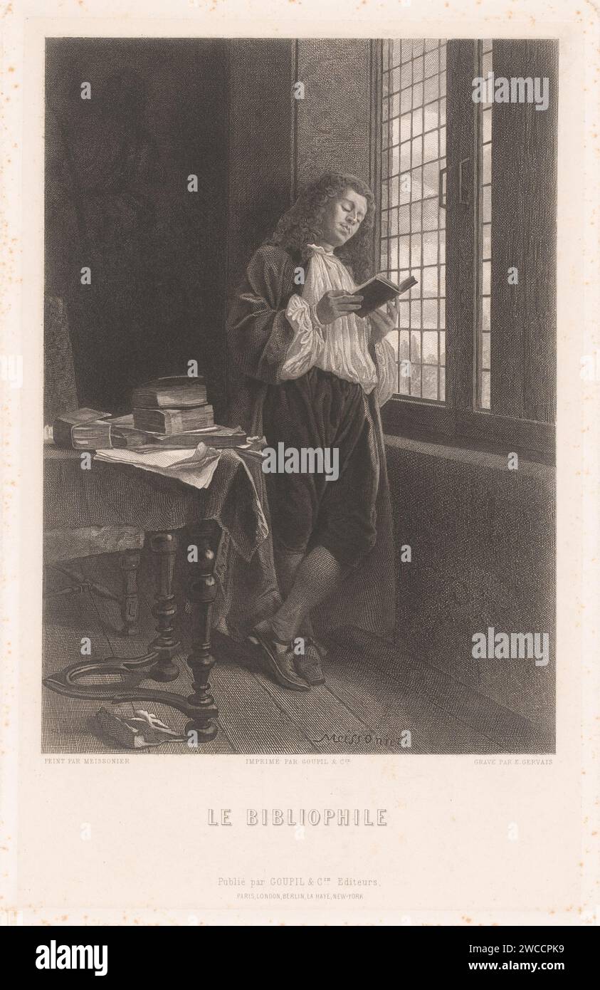 Reading man by a window, Eugène Gervais, After Jean Louis Ernest ...