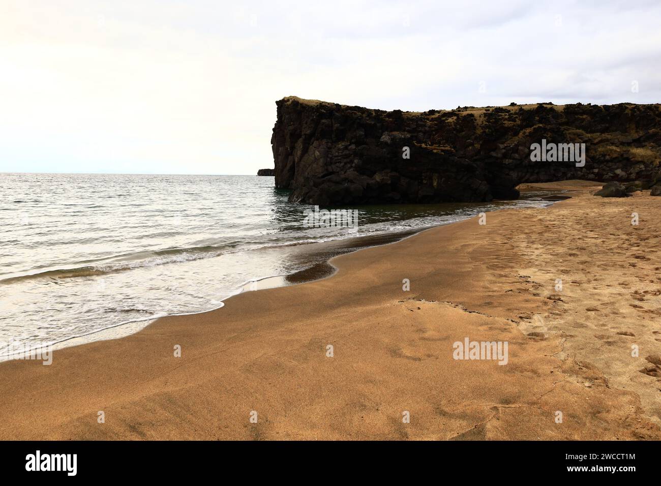 Skarðsvík is a tiny and charming beach with huge basaltic rock ...