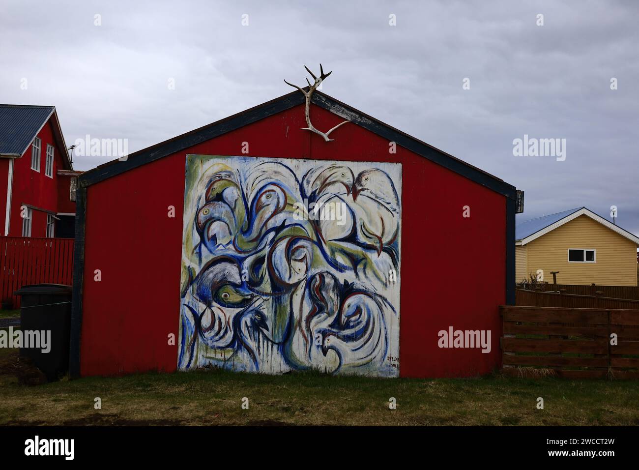 Murals of Hellissandur located in the northwestern tip of Snæfellsnes ...