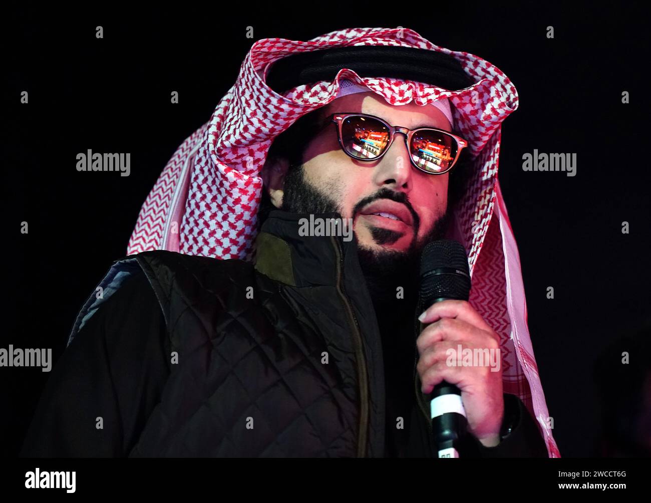Turki Al-Sheikh during the press conference at HERE at Outernet, London ...