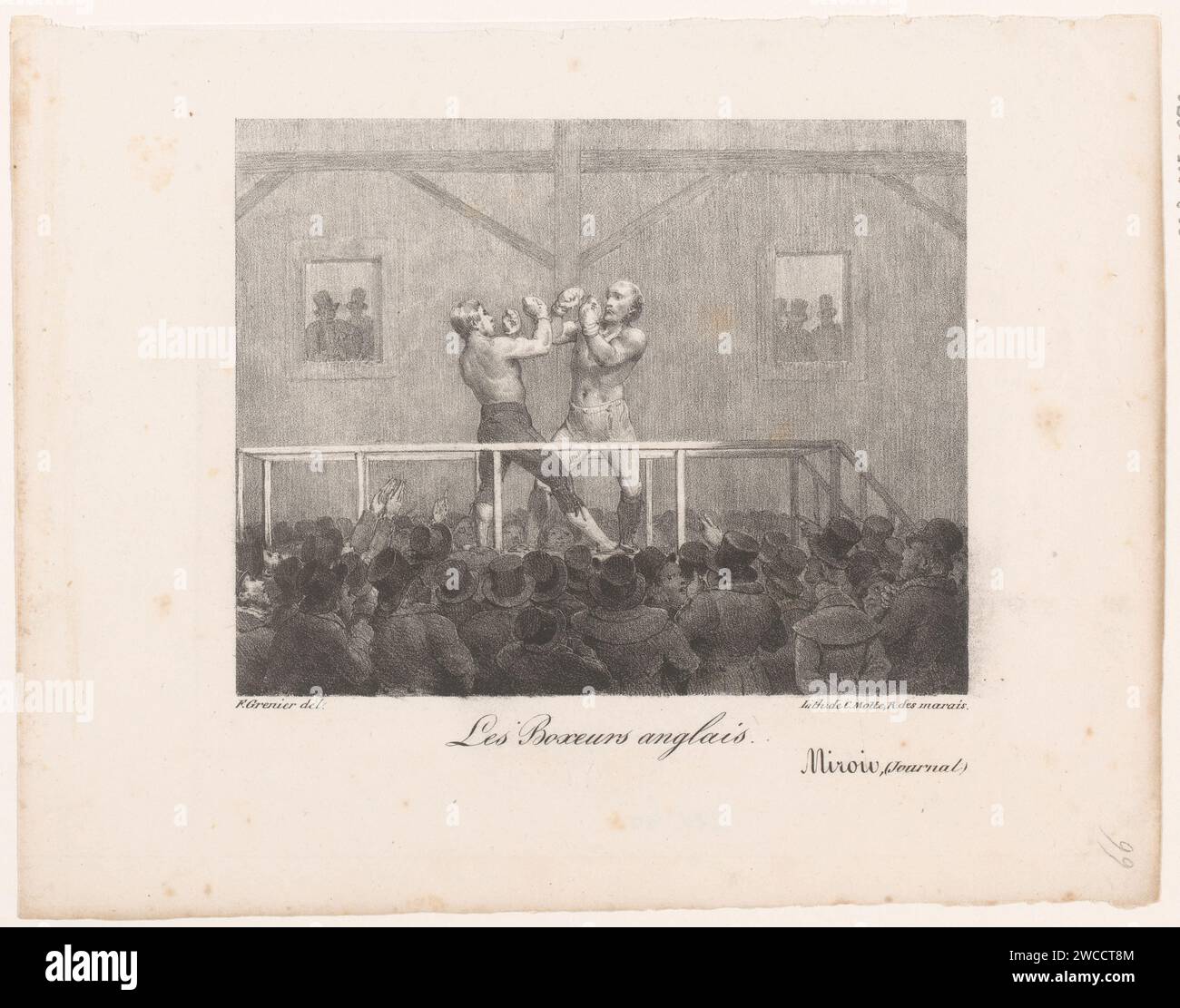 Two English boxers in the midst of the public, François Grenier, 1821 ...