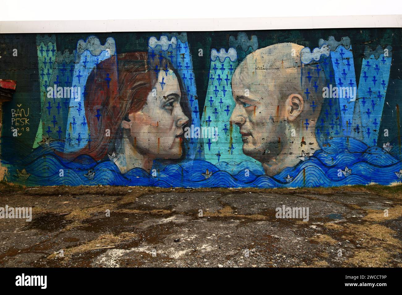 Murals of Hellissandur located in the northwestern tip of Snæfellsnes ...