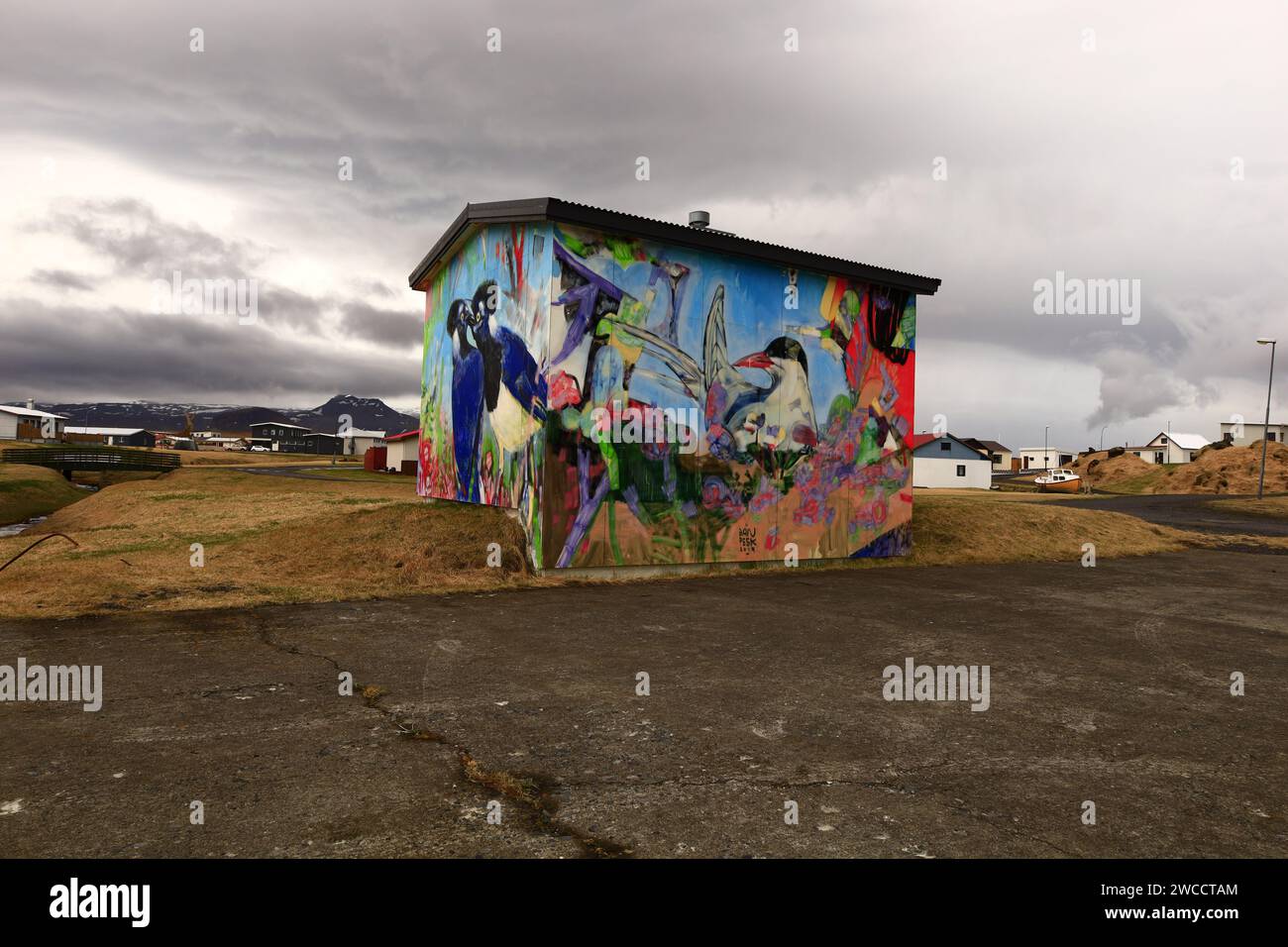 Murals of Hellissandur located in the northwestern tip of Snæfellsnes ...
