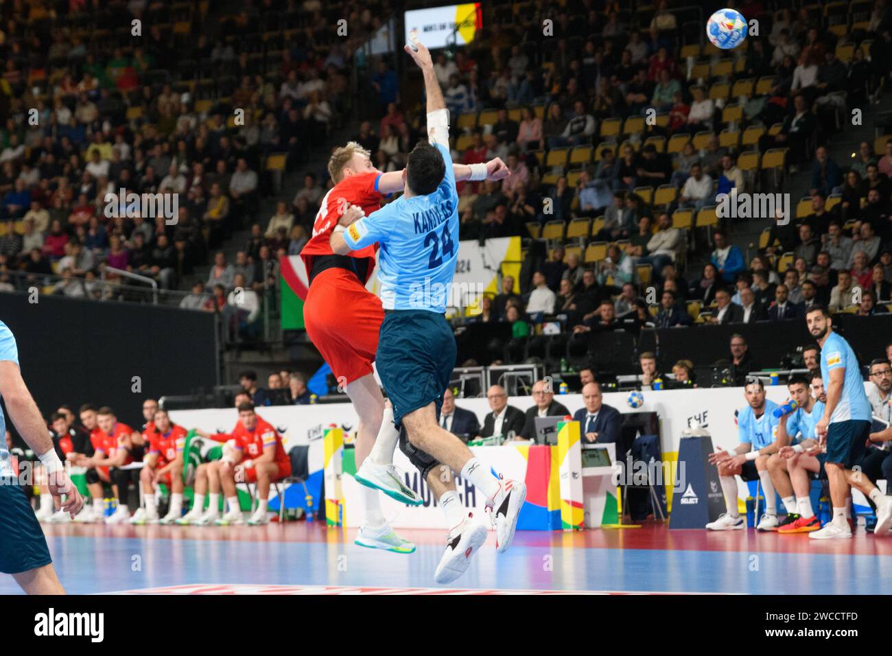 Petros Kandylas (24 Greece) blocking a player from Czech Republic ...