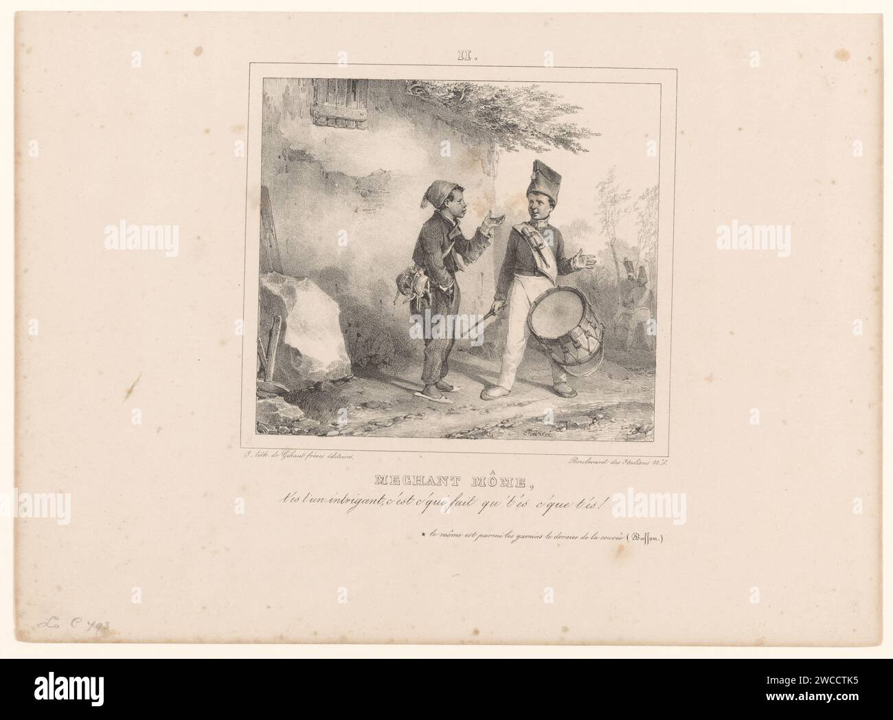 Boy argues with a small tamboo, Nicolas Toussaint Charlet, 1832 print ...