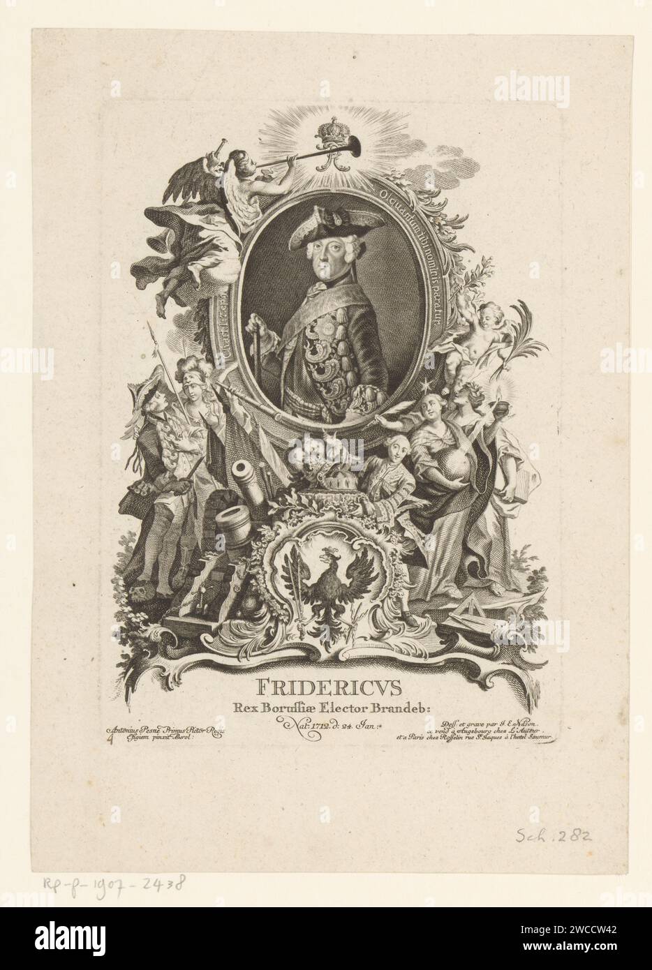 The port Van Frederik de Grote, Johann Esaias Nilson, After Antoine ...