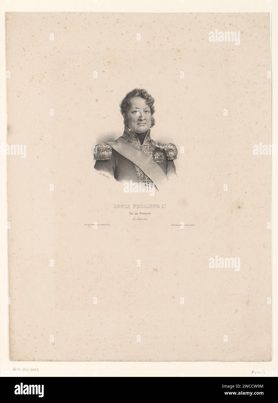 Portrait of Louis Philip I, King of France, Antoine Maurin, 1830 - 1833 print Paris paper ...