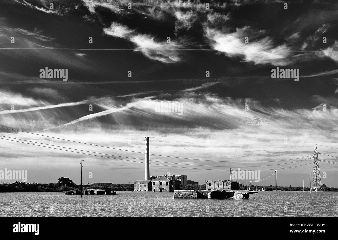 Pila (Ro)Italy,,delta dof the river Po, some ruins of old buildings in ...