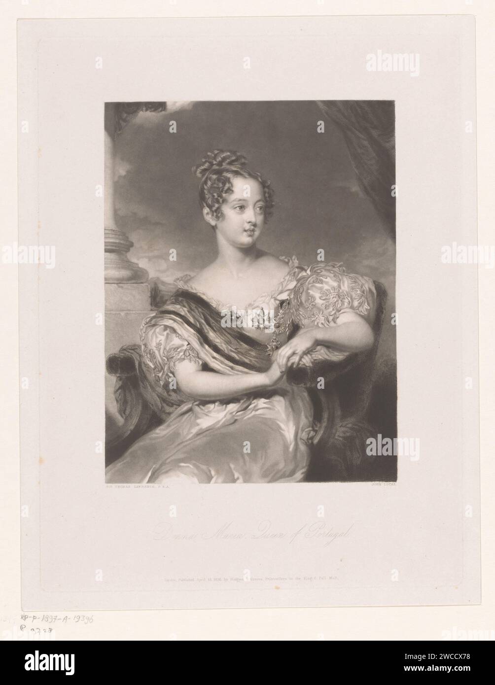 Portrait of Maria II, Queen of Portugal, John Lucas, After Thomas ...