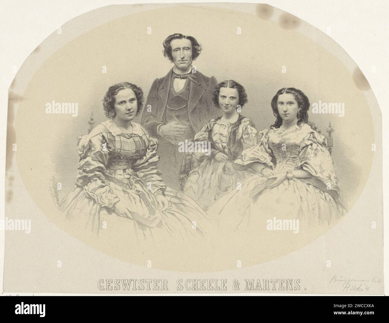 Brother and sisters Scheele and Martens, Theodor Brüggemann, 1832 ...