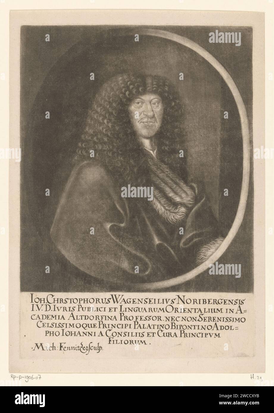 Portrait of Johann Christoph Wagenseil, Michael Fennitzer, 1651 - 1702 ...