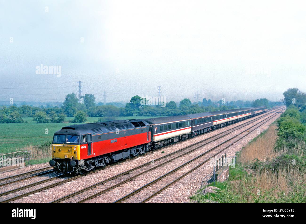 A Class 47 diesel locomotive number 47474 working an additional ...