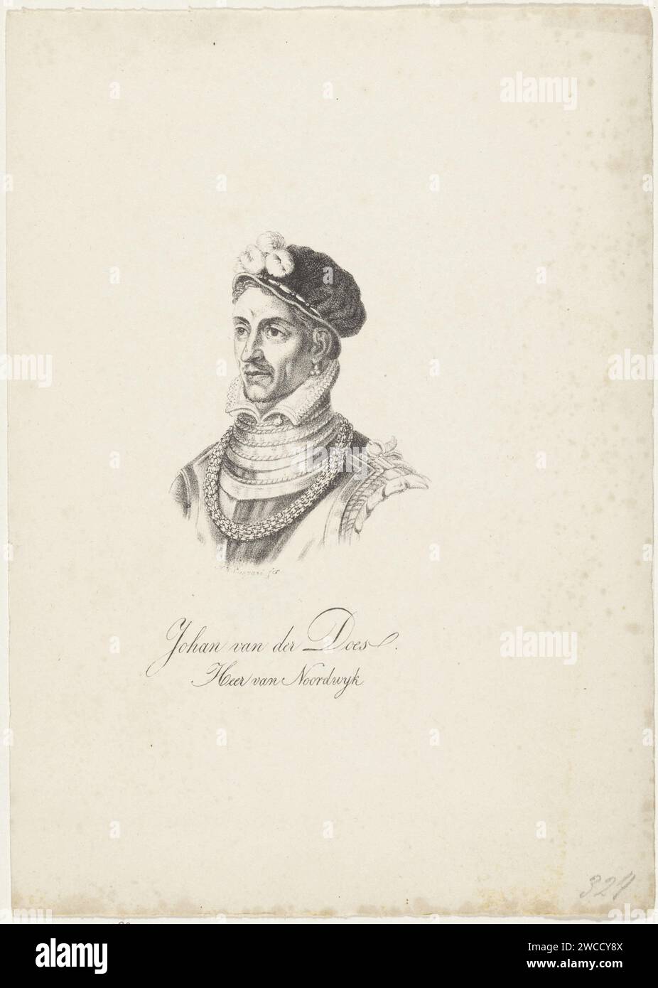 Portret Van Johan van der Does, Hendrik Willem Caspari, after Cornelis ...