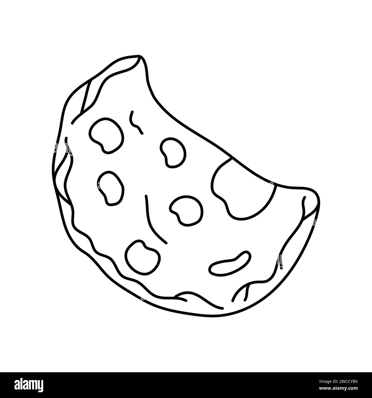 Calzone color element. Cartoon street food. Isolated vector ...