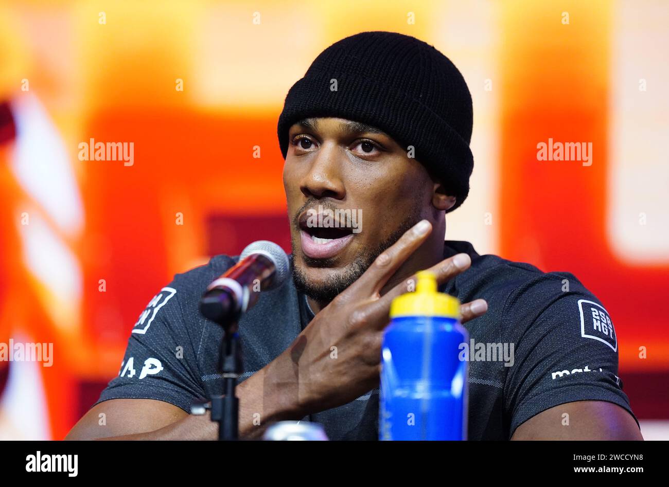 Anthony Joshua during the press conference at HERE at Outernet, London ...