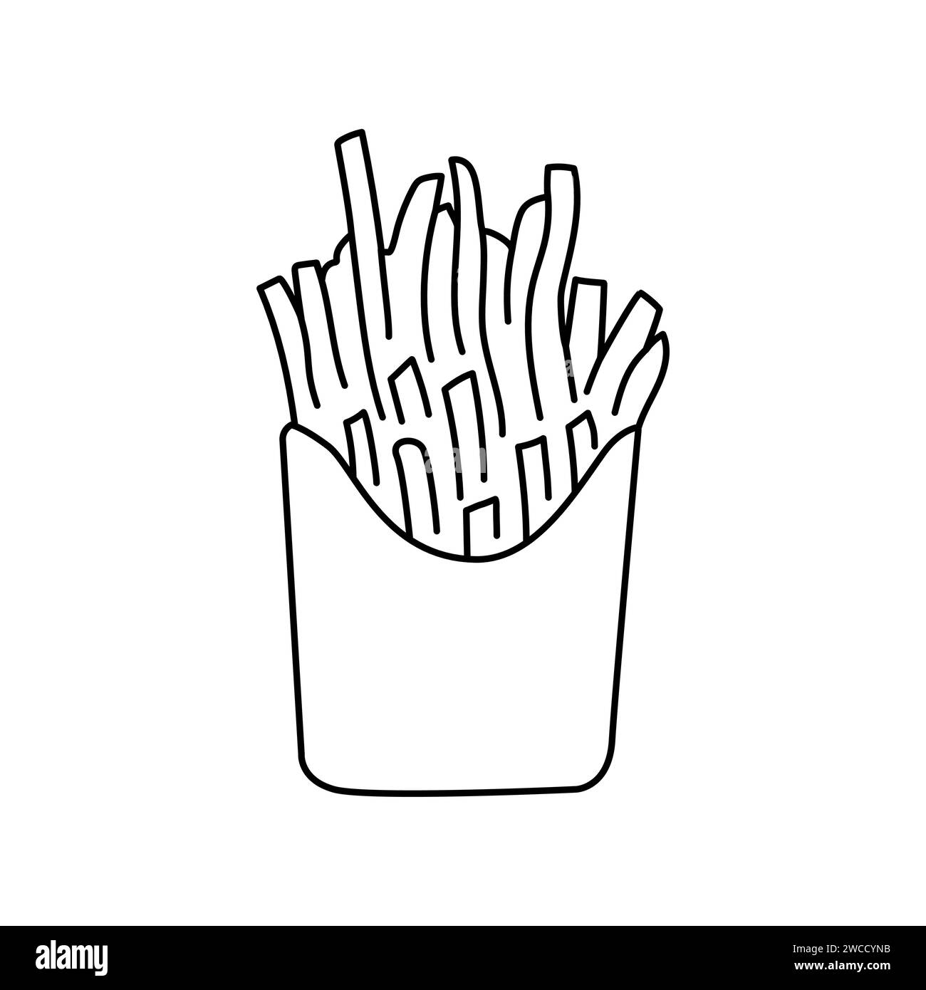 French fries color element. Cartoon street food. Isolated vector ...