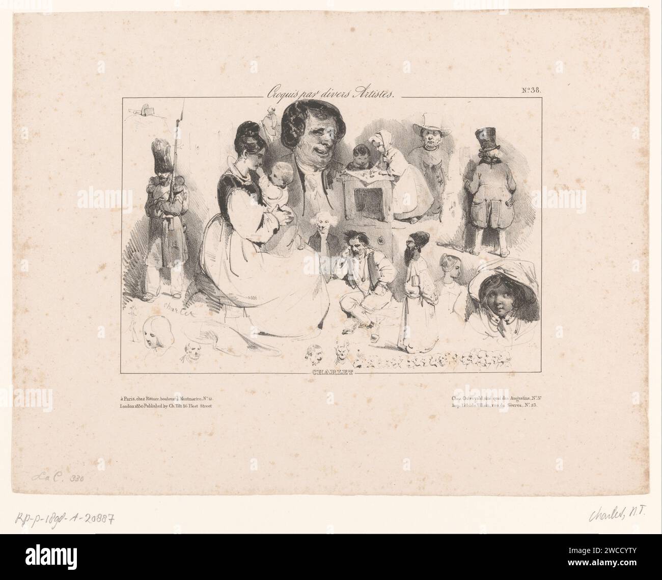 Sketch magazine with various figures, Nicolas Toussaint Charlet, 1830 ...