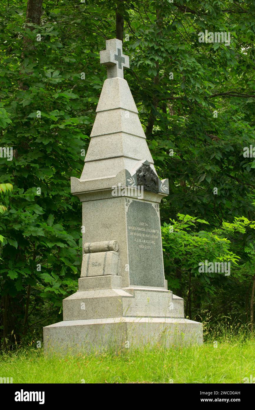 82nd Pennsylvania Infantry monument, Gettysburg National Military Park, Pennsylvania Stock Photo ...