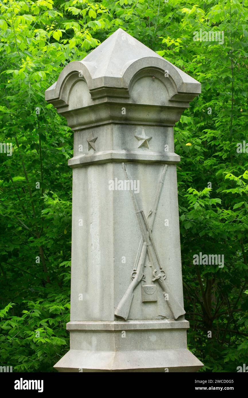 66th Ohio Infantry monument, Gettysburg National Military Park, Pennsylvania Stock Photo - Alamy