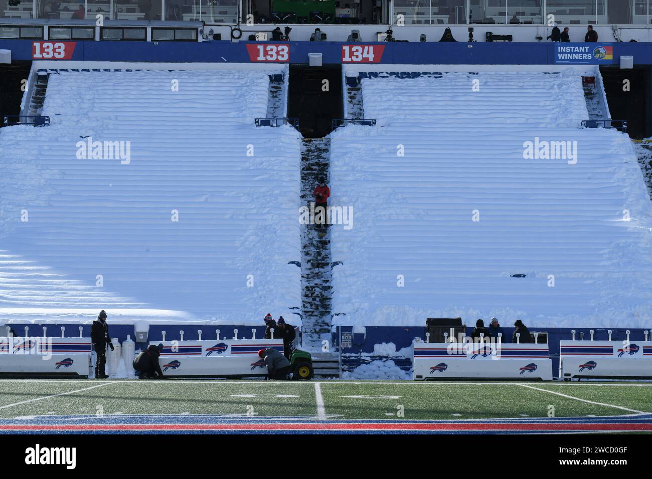 Orchard Park, New York, USA. 15th Jan, 2024. January 15th, 2024 Highmark Stadium covered in snow ...