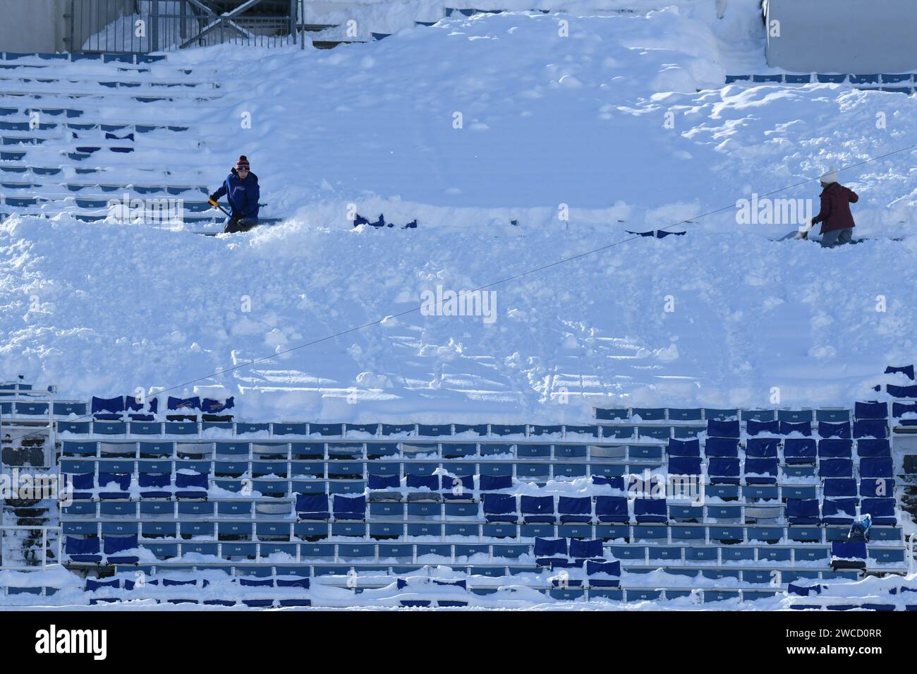 Orchard Park, New York, USA. 15th Jan, 2024. January 15th, 2024 Highmark Stadium covered in snow ...