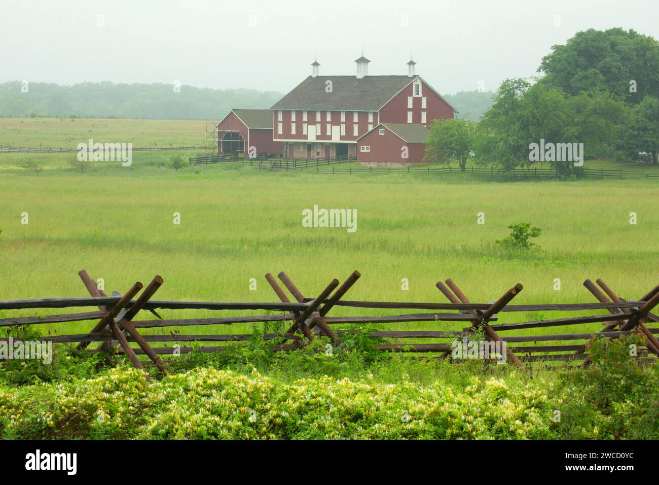 Battlefield fence to Codori Farm barn, Gettysburg National Military ...
