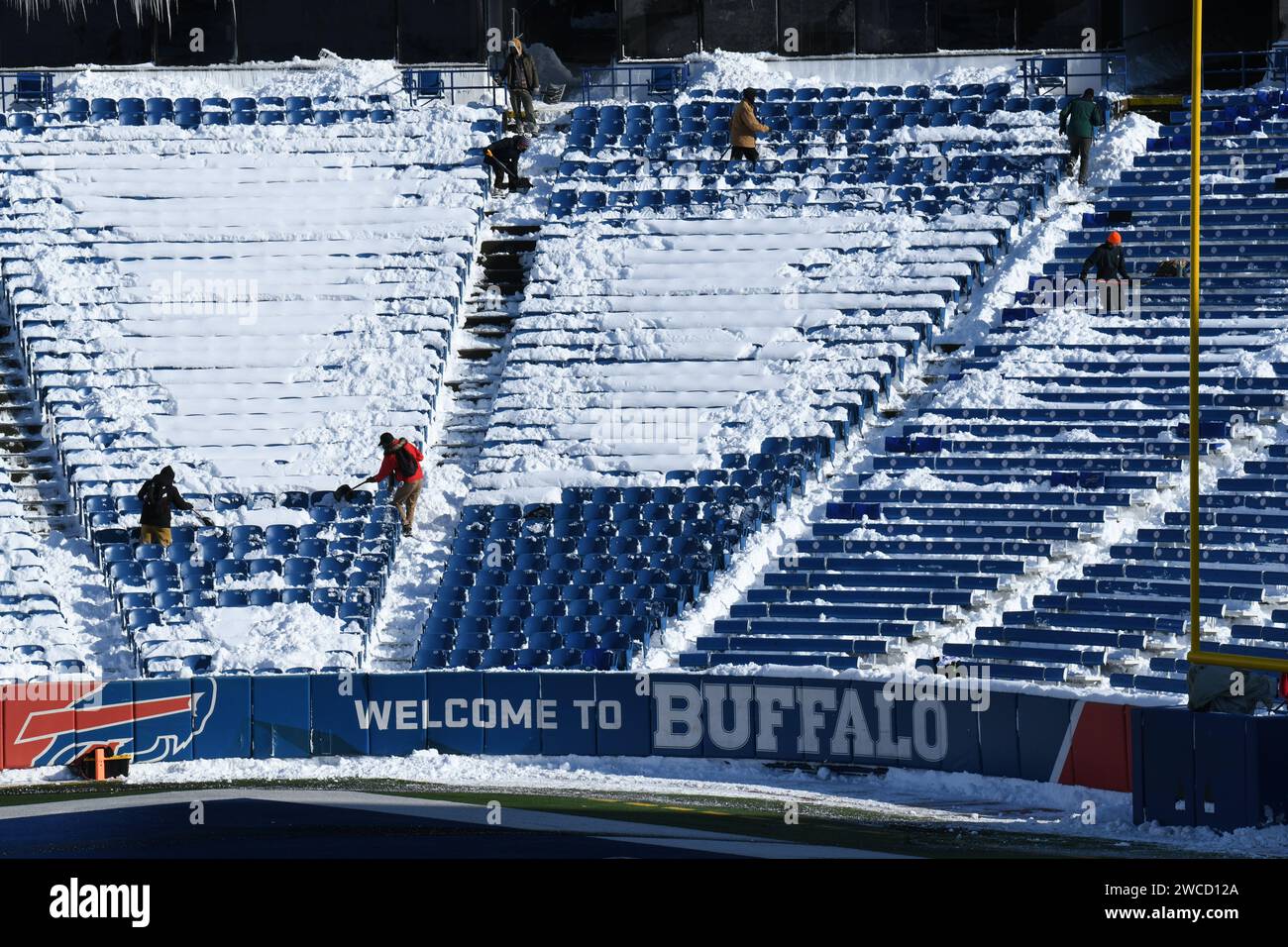 Orchard Park, New York, USA. 15th Jan, 2024. January 15th, 2024 Highmark Stadium covered in snow ...