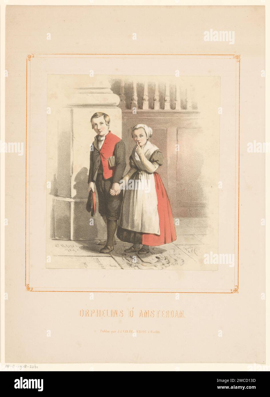 Two orphans, Unknown, After Jan Struiding, 1849 - 1873 print The boy ...