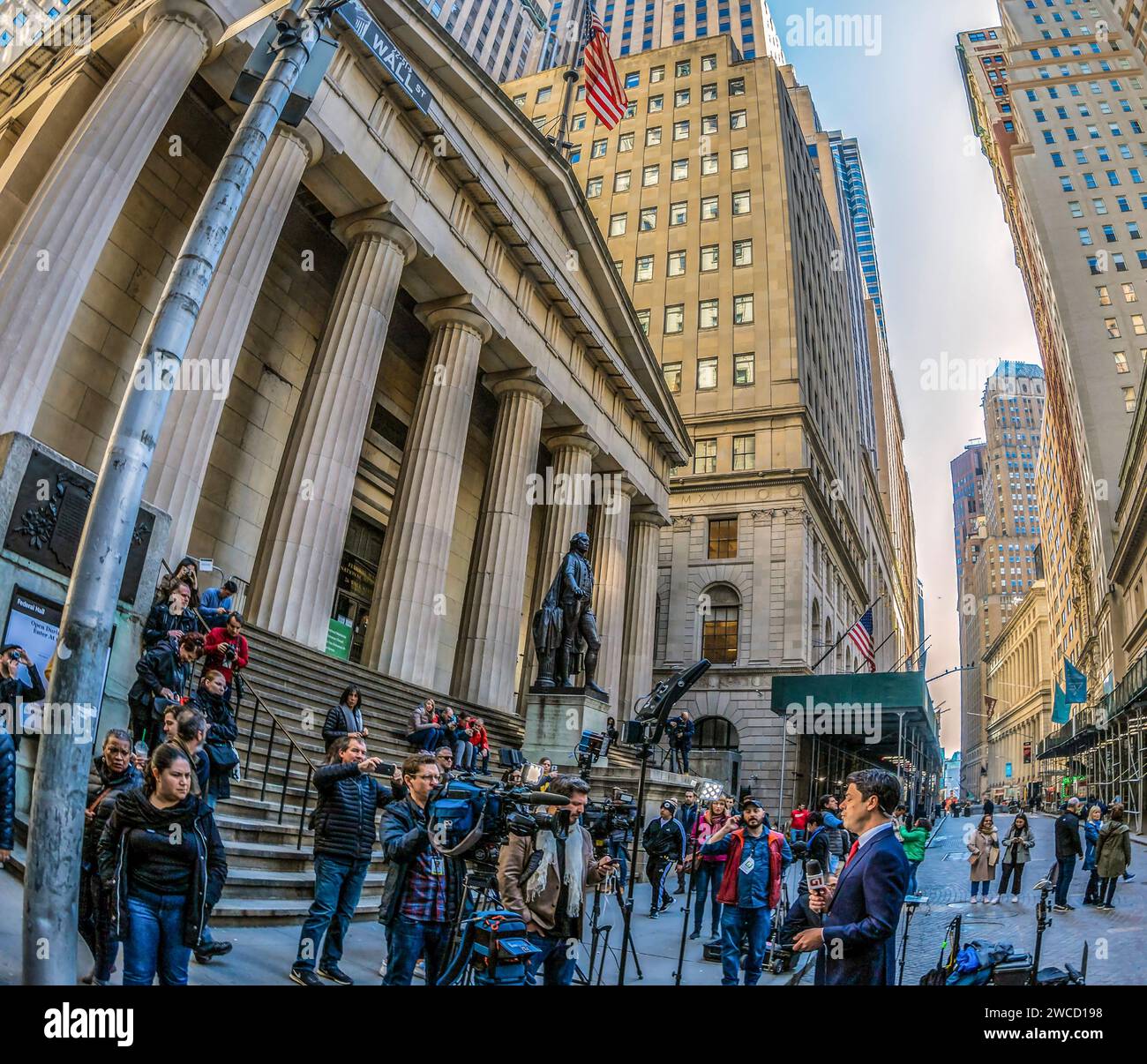 New York, USA - March 9, 2020: An intense day at the Wall Street Stock ...
