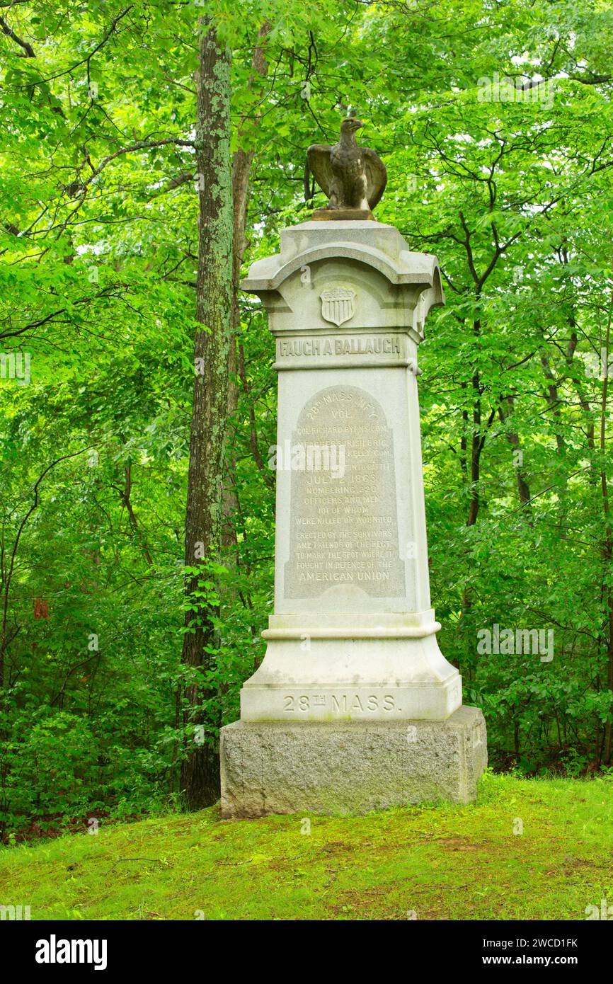 28th Massachusetts Infantry monument, Gettysburg National Military Park ...