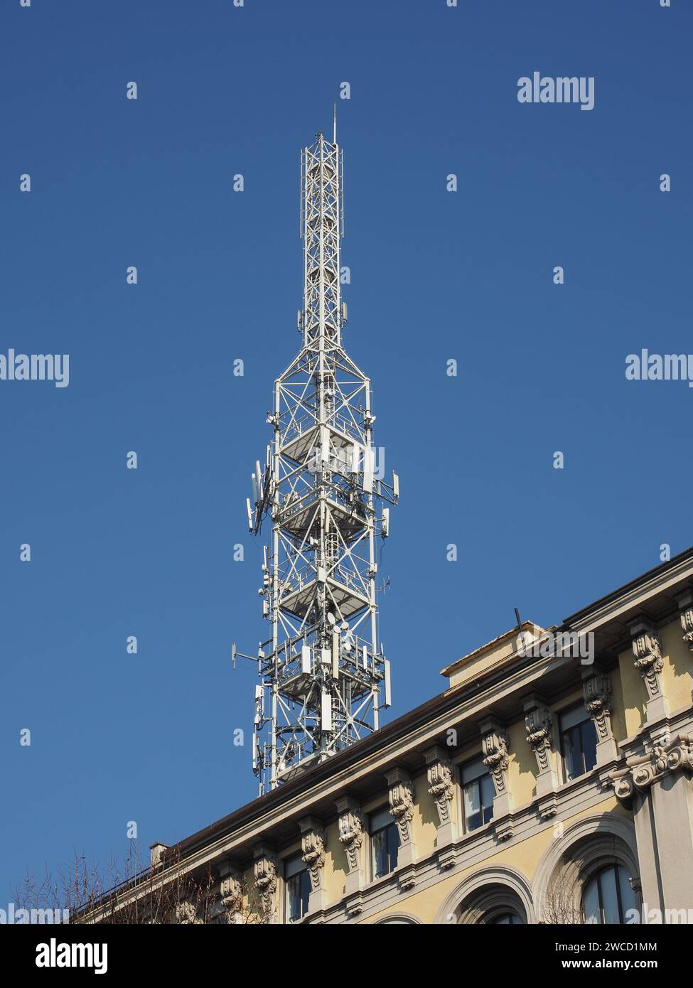 Communication Tower Radio Mast With Antenna Aerial Stock Photo - Alamy
