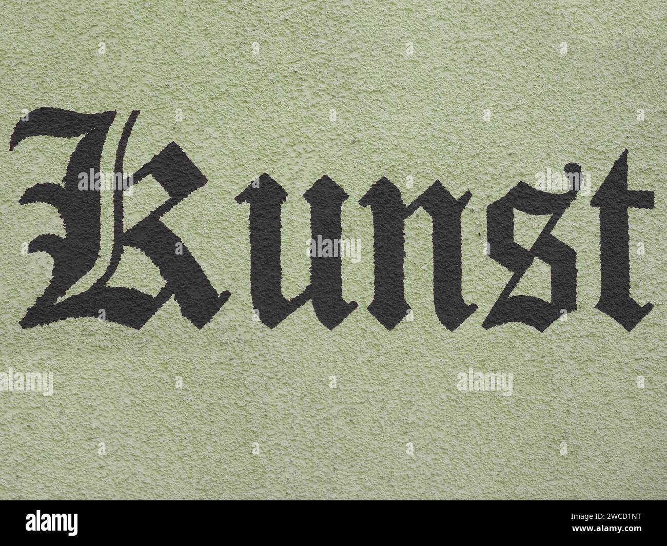 Kunst Translation Art Written In Gothic Characters Font On A Wall Stock ...