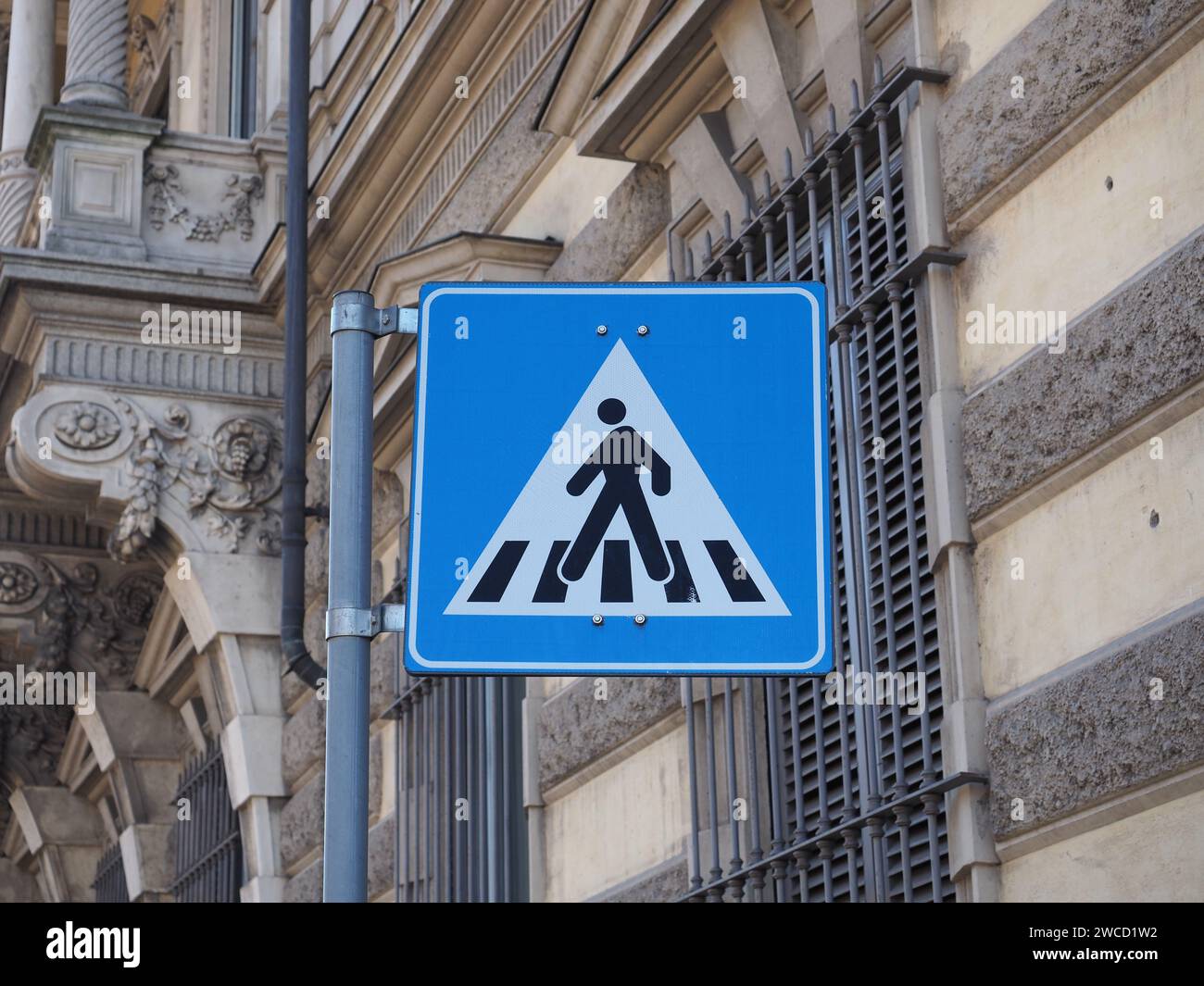 Warning Signs, Pedestrian Zebra Crossing Traffic Sign Stock Photo - Alamy