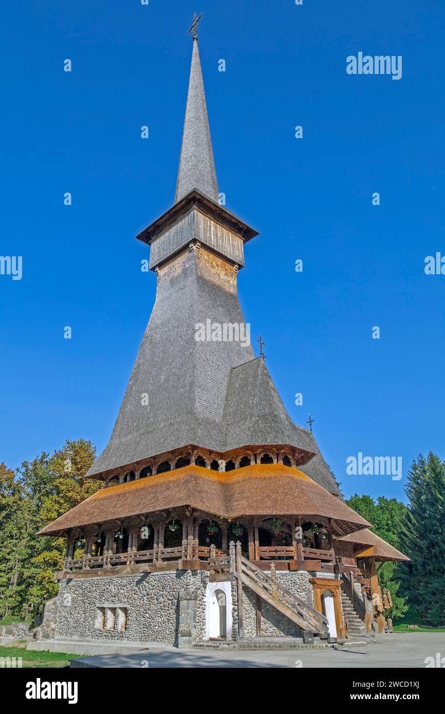 The wooden church of the Săpânța-Peri Monastery, Maramures, Romania ...