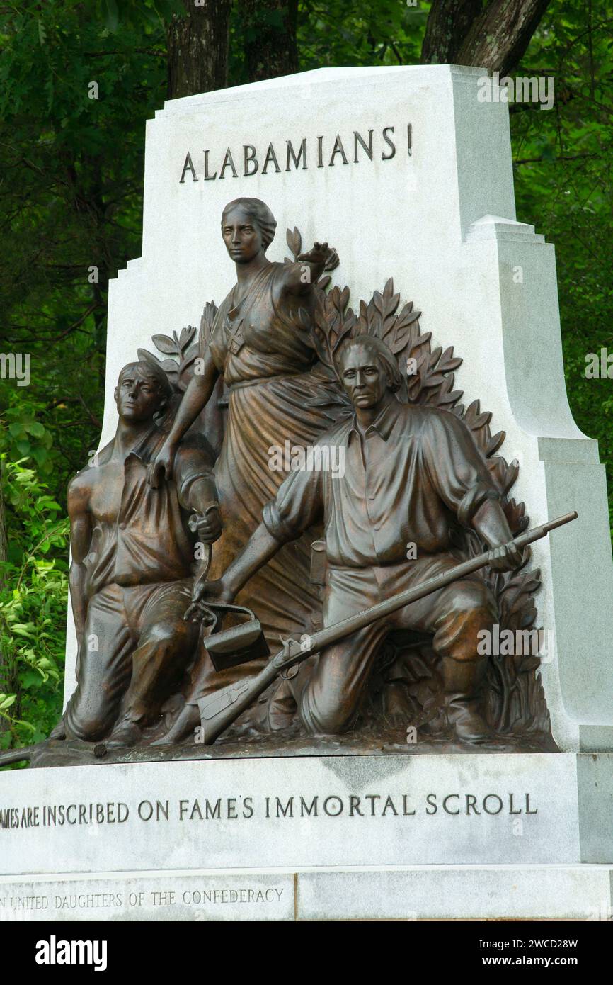 Alabama Memorial, Gettysburg National Military Park, Pennsylvania Stock ...