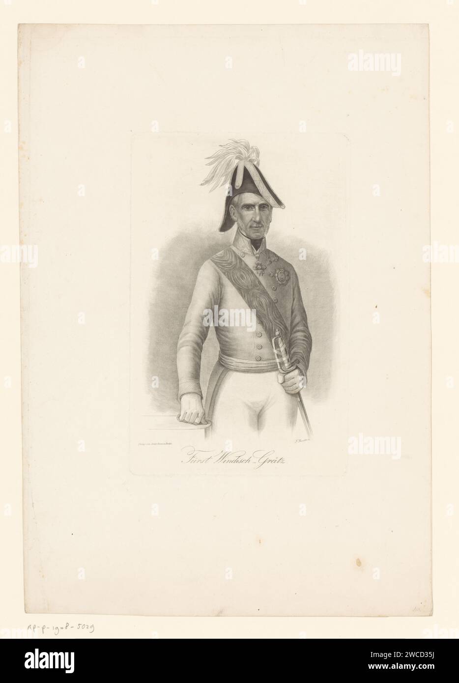 Portrait van Alfred, Prince of Windisch -Graetz, F. Randel, 1800 - 1899 ...