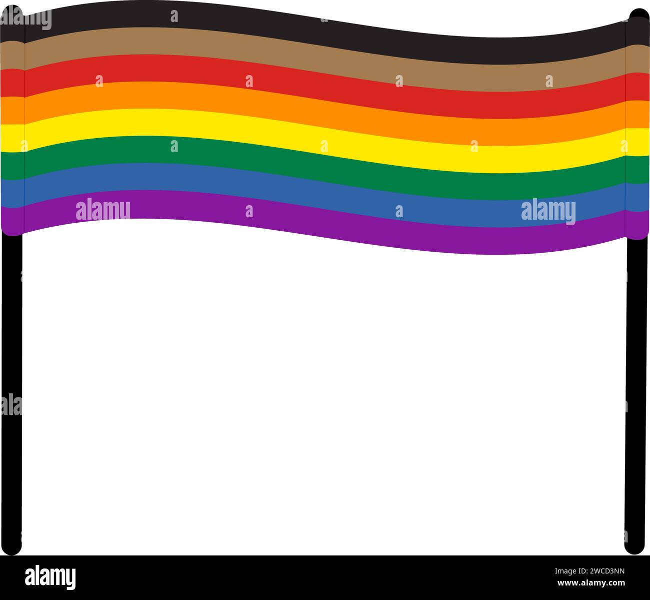 Rainbow Pride flag banner sign symbol icon. Flat vector illustration ...